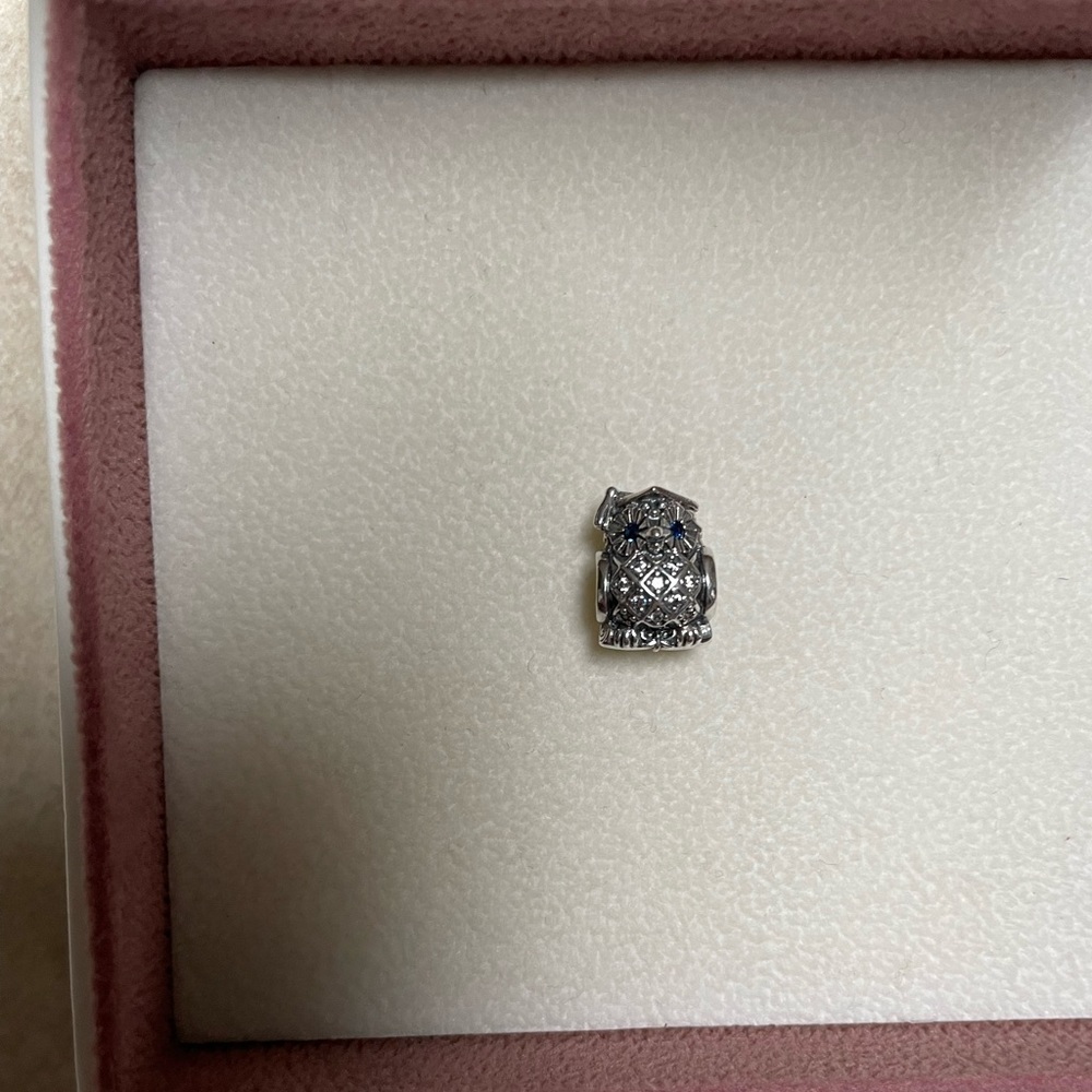 Pandora Graduation Owl Charm With Blue Eyes - Gem